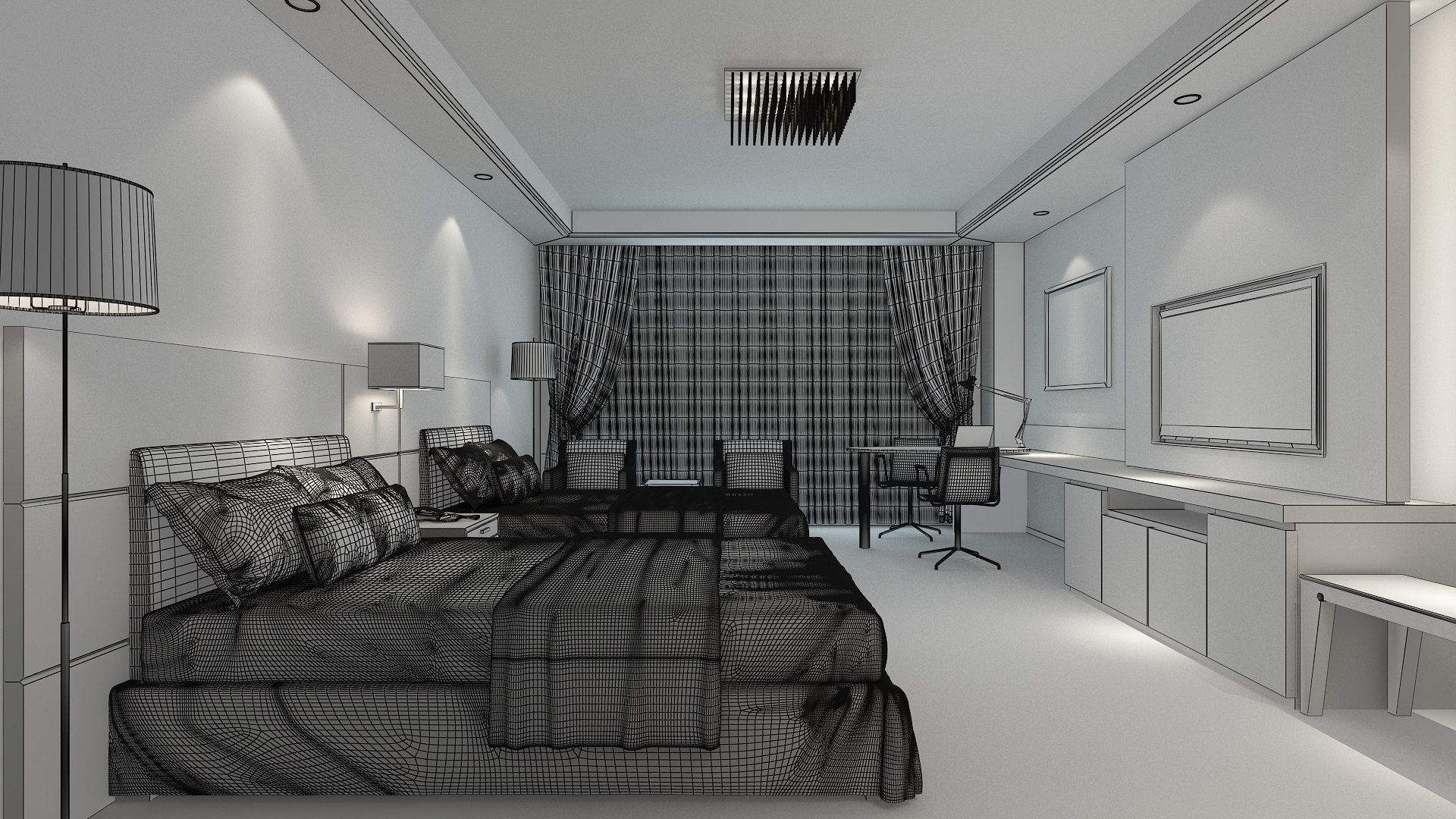 Hotel Room 02 model - TurboSquid 2104798