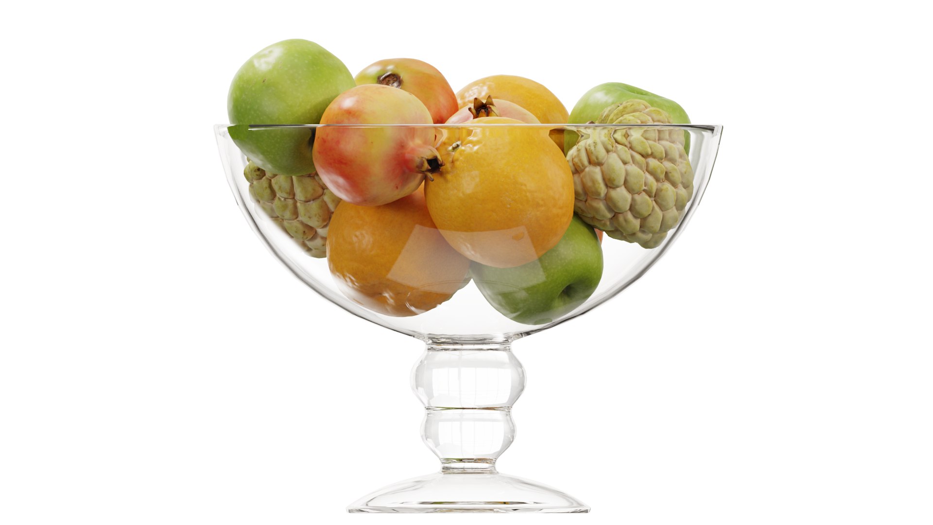 Glass Footed Fruit Set 09 Model - TurboSquid 1953748