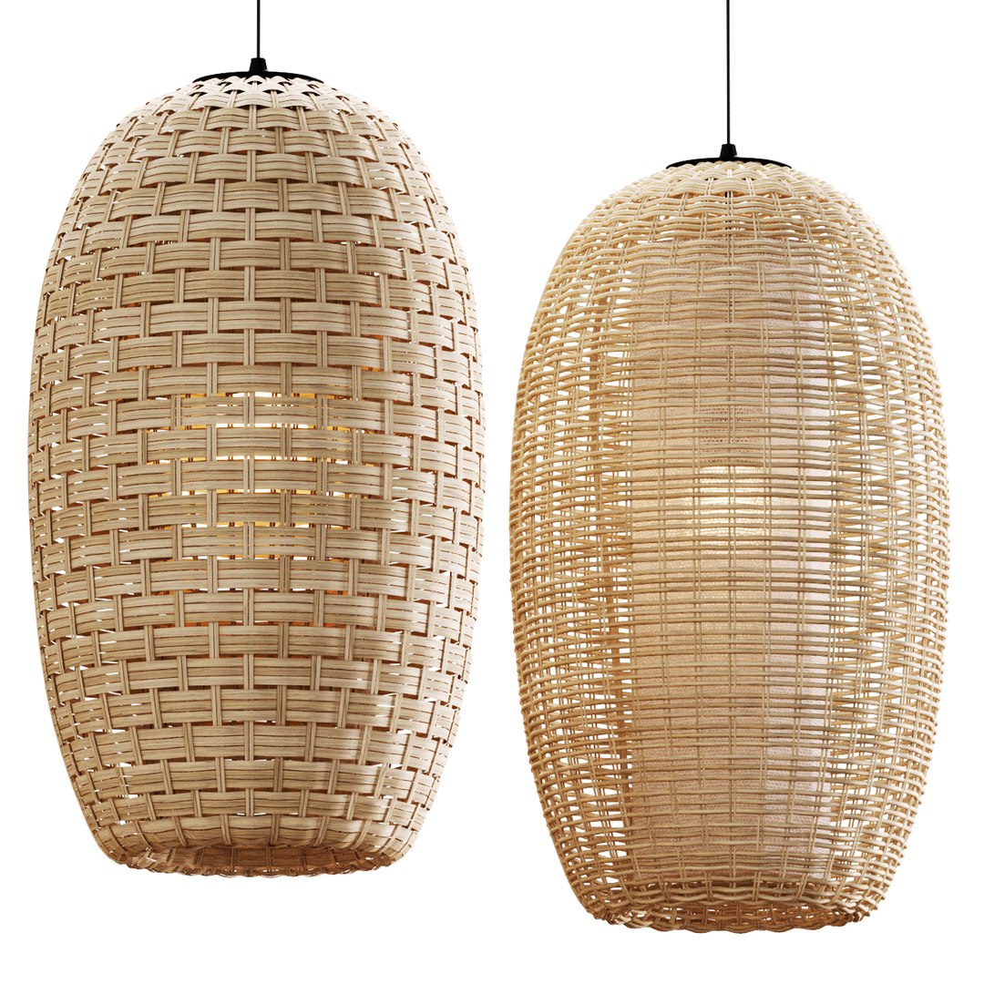 Rattan pendant lights 153 3D model - TurboSquid 1953986