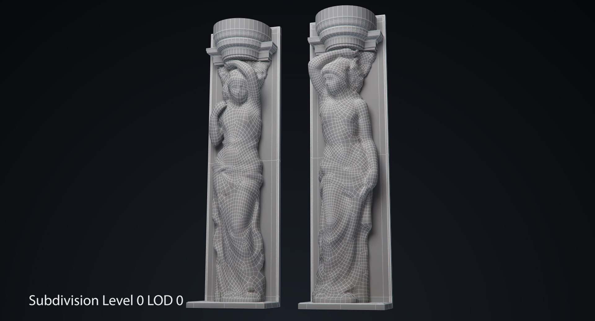 3d Model Of Caryatid Sculpture