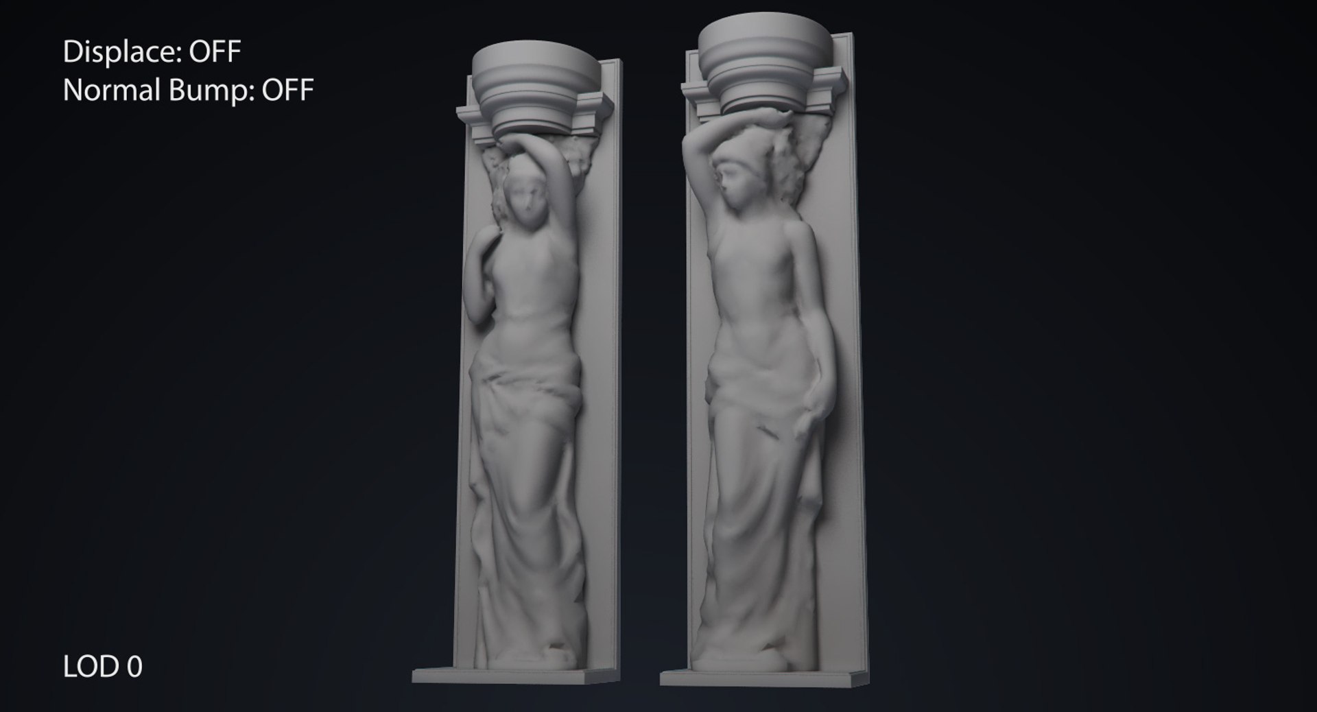 3d model of caryatid sculpture