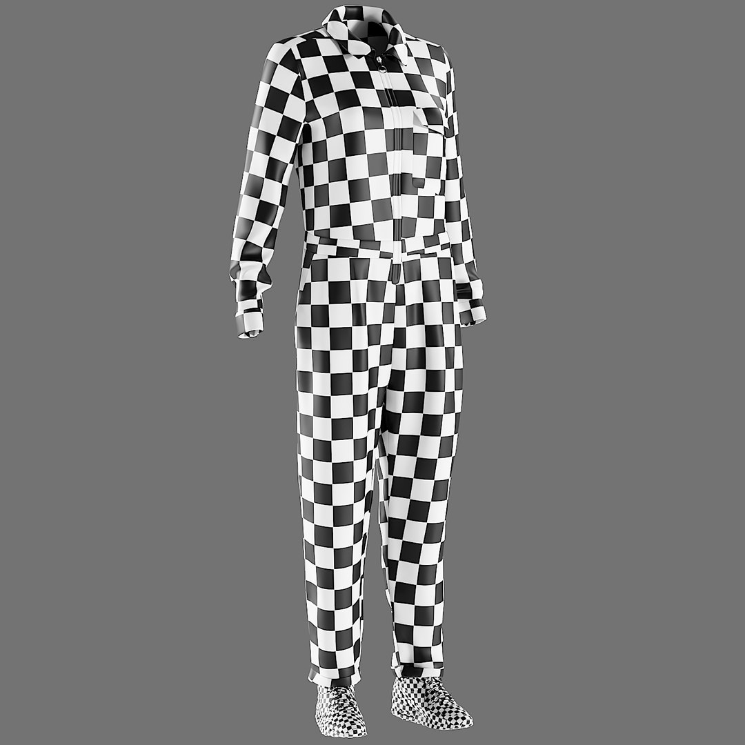 Mesh Women S Overalls 3D Model - TurboSquid 1615639