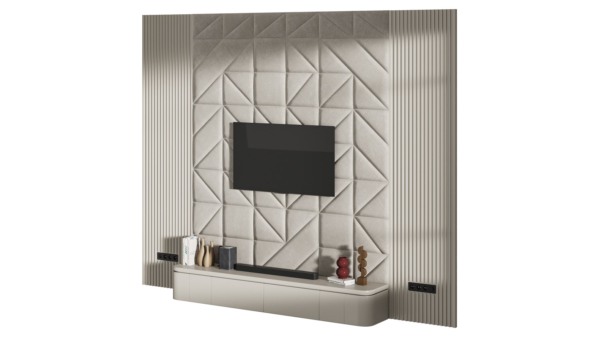 Modern TV Wall 033 3D Model - TurboSquid 2379215
