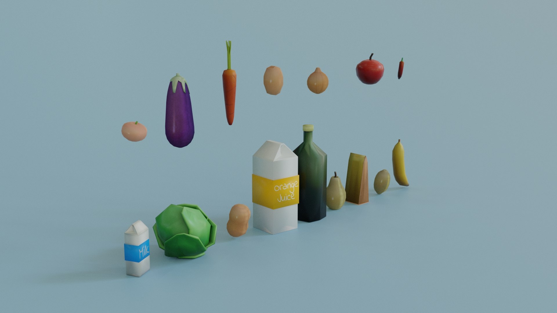 3D Food Low-poly - TurboSquid 1874205