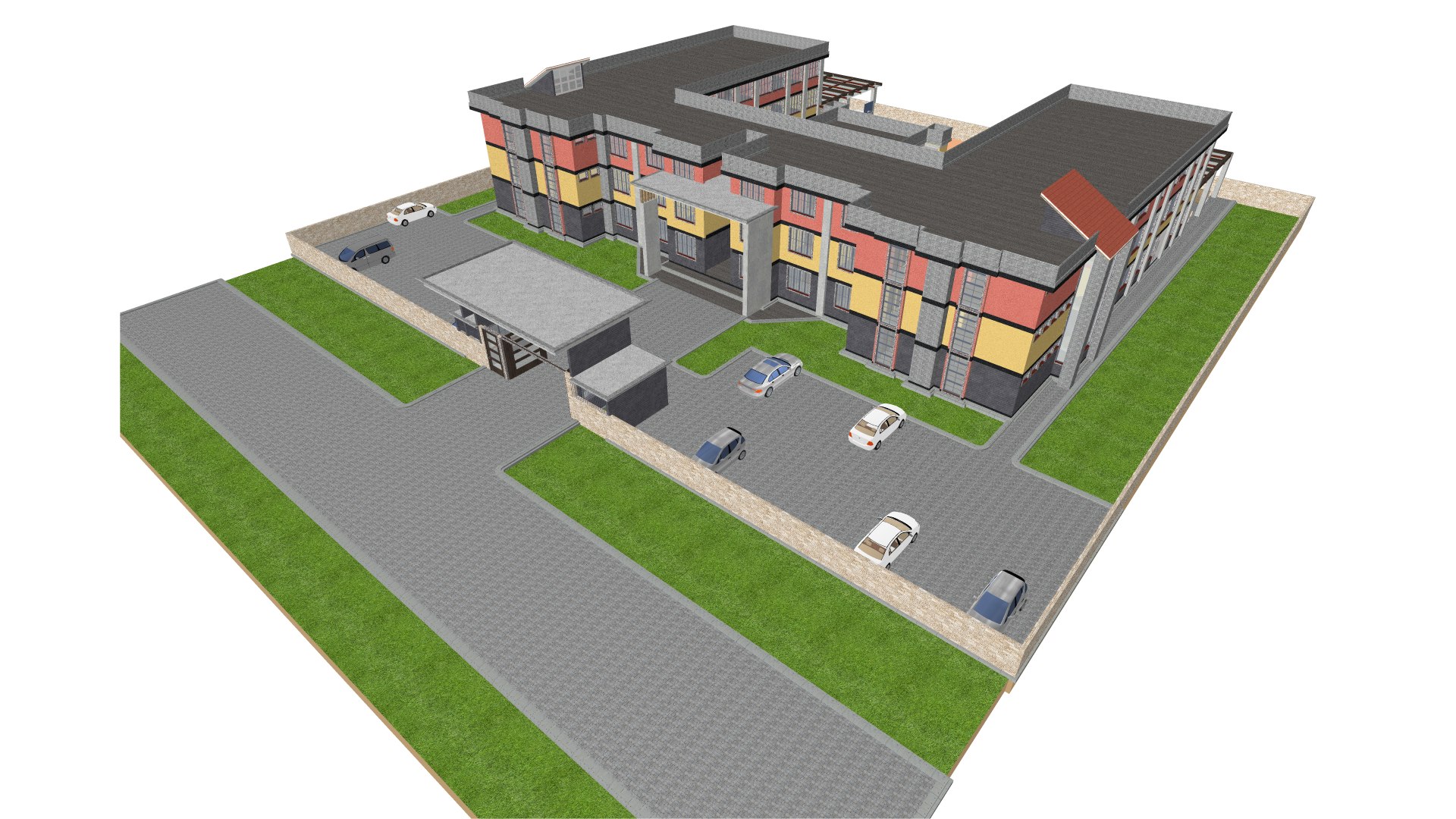 School Exterior Model 3D Model - TurboSquid 1840495