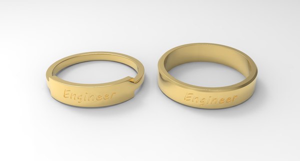 Engineer Couple Ring Gold 3D - TurboSquid 1864417