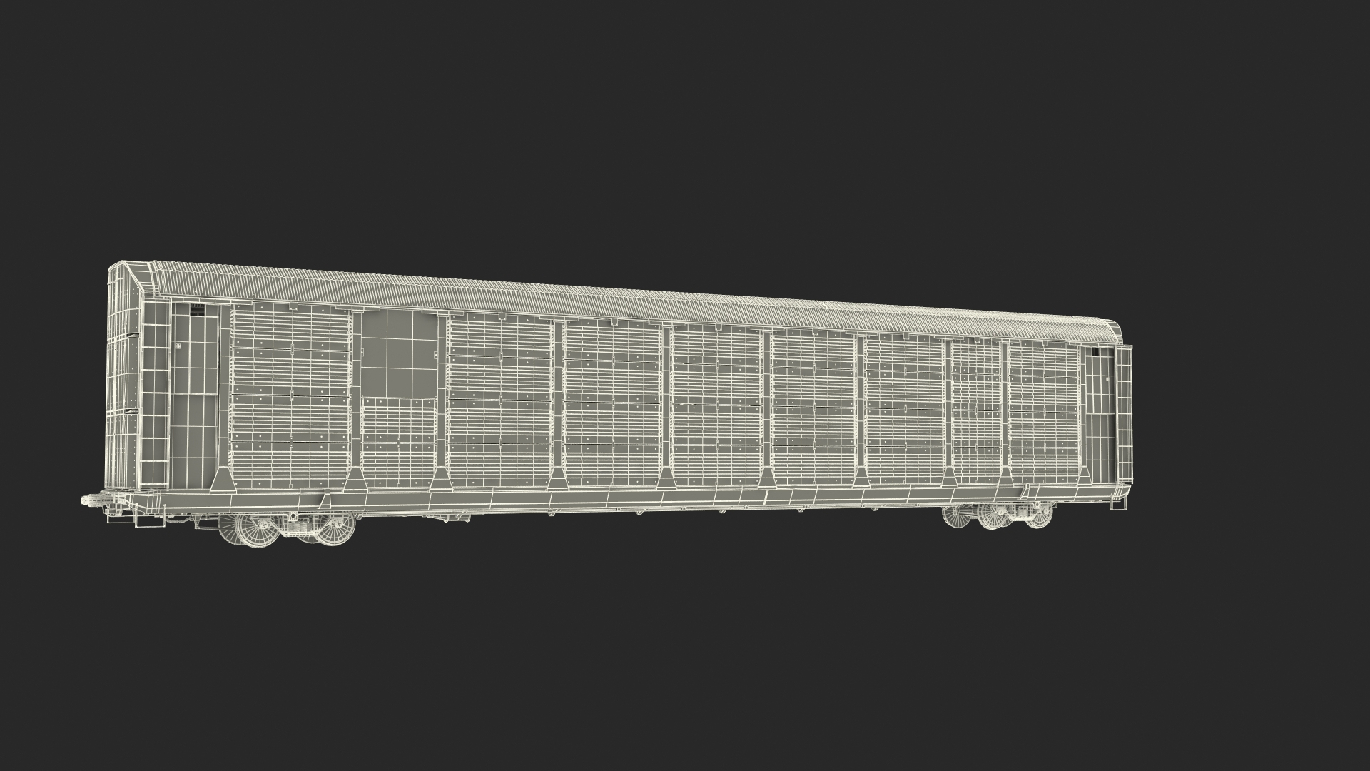 3D Union Pacific Tri Level Auto Rack Freight Car Yellow - TurboSquid ...