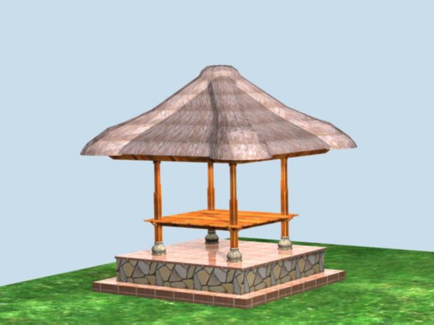 Balinese Gazebo 3d Model