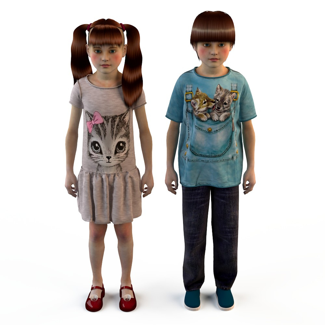 Fashion Clothing Children Baby S 3d Model