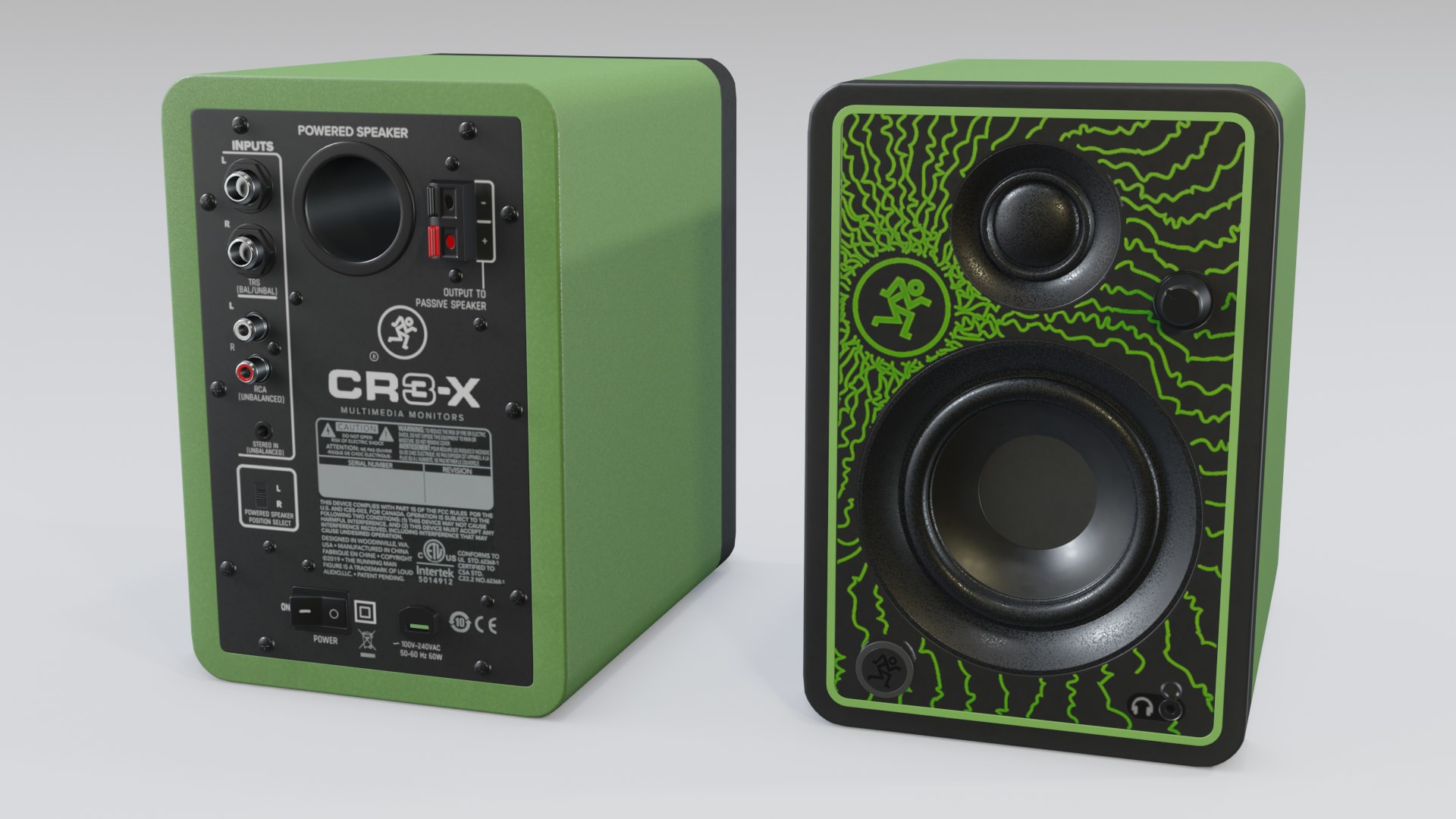 Studio Monitors Mackie CR3-X Green Lightning Model - TurboSquid 1957610