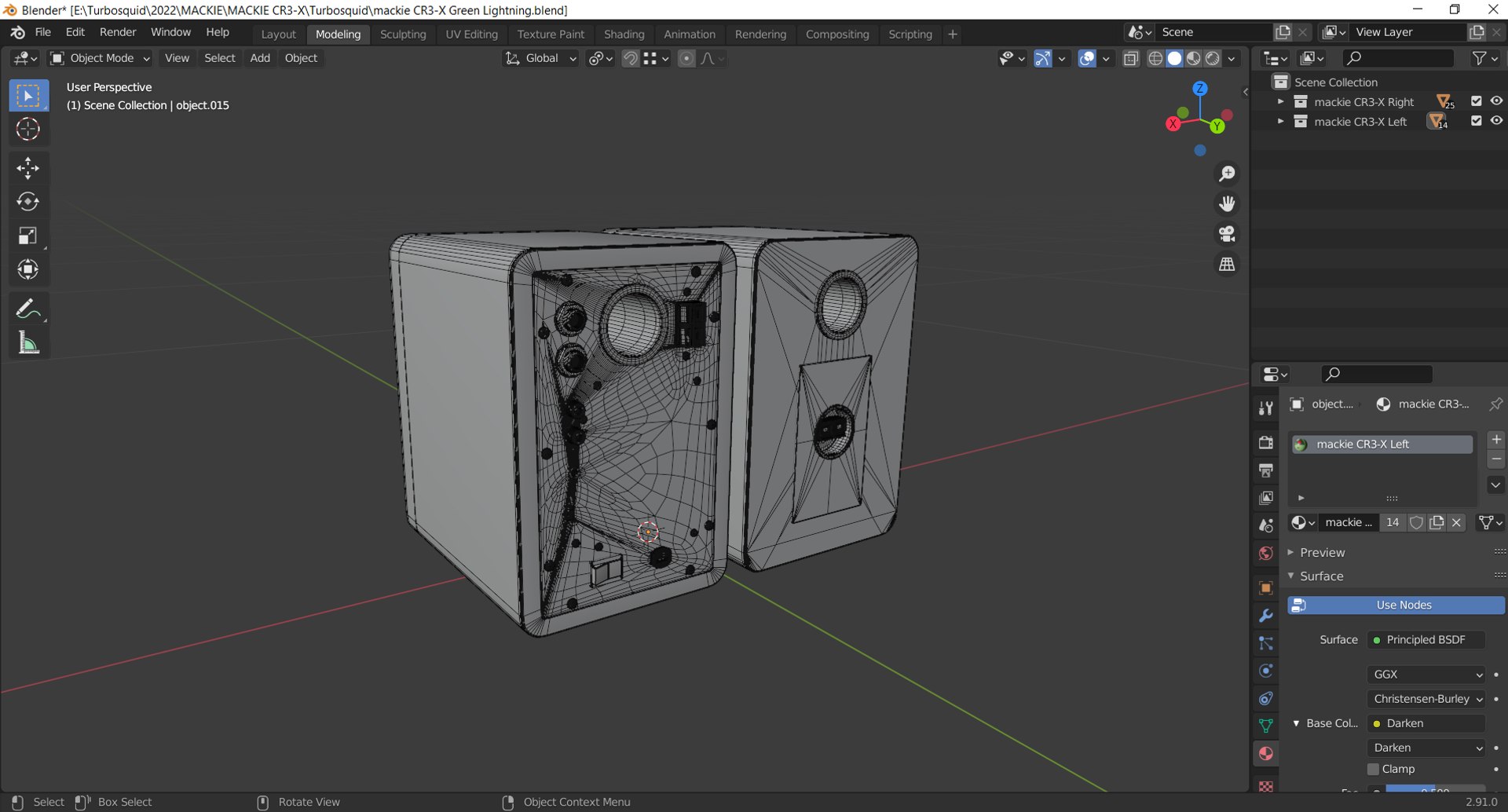 Studio Monitors Mackie CR3-X Green Lightning Model - TurboSquid 1957610