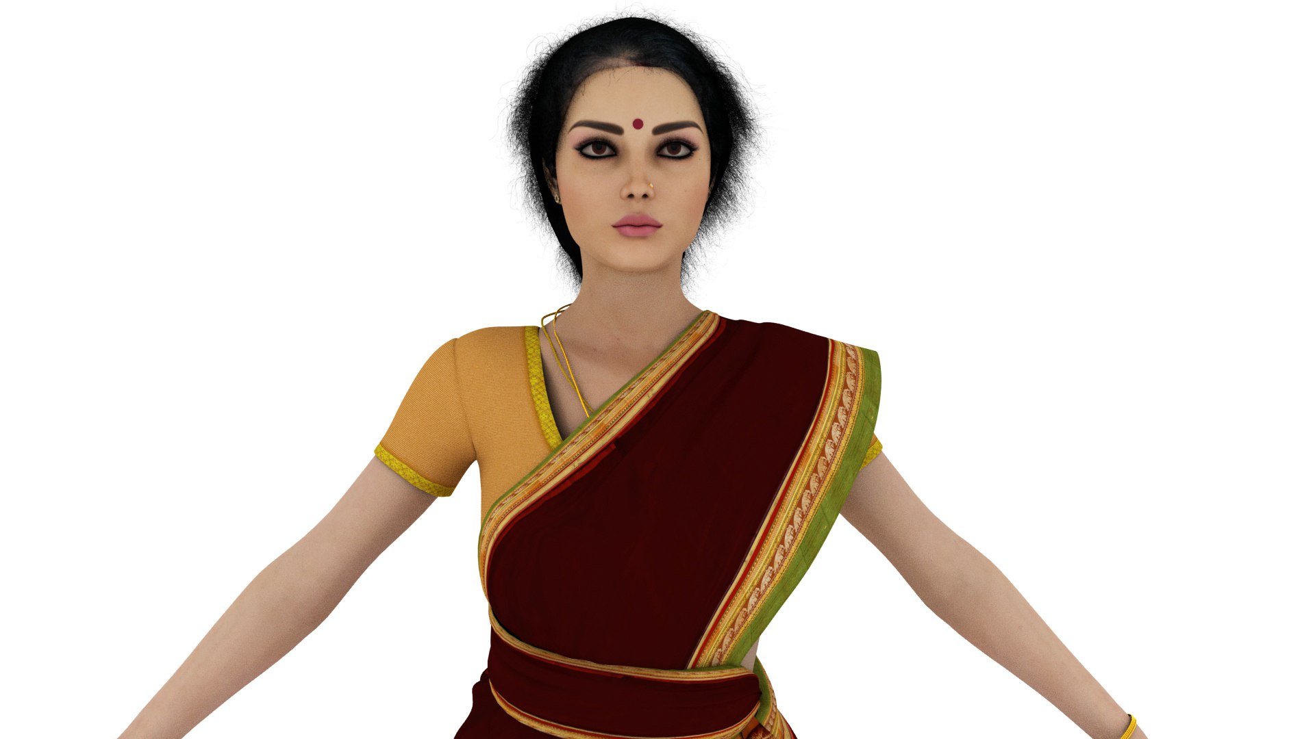 3D India Girl Saree - TurboSquid 1921493