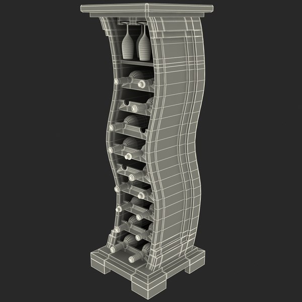 3d model of wine 5 rack