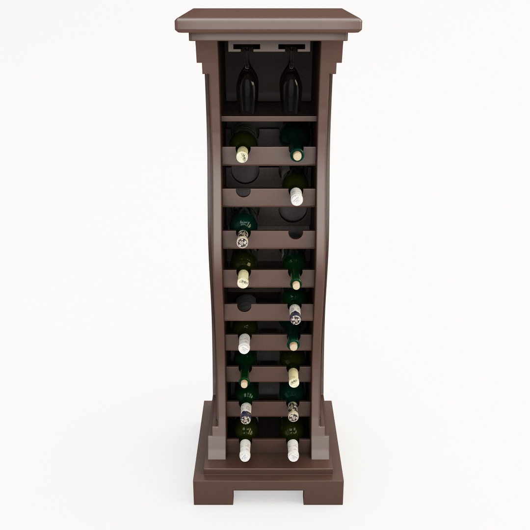 3d model of wine 5 rack