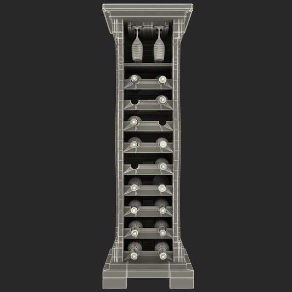 3d model of wine 5 rack