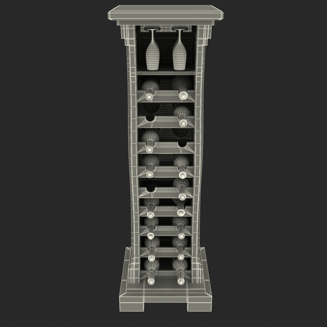 3d model of wine 5 rack