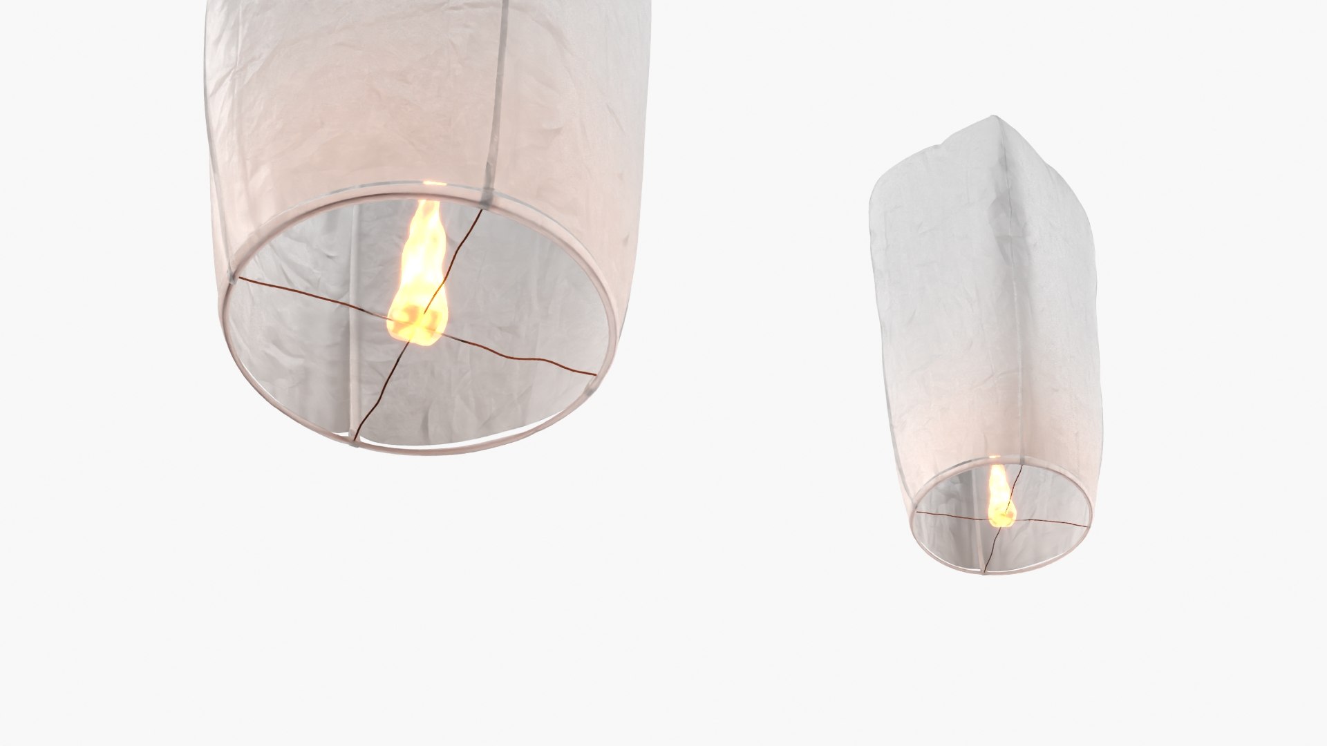 3D Lighting Paper Sky Lantern Oval Shape White Model - TurboSquid 2501311