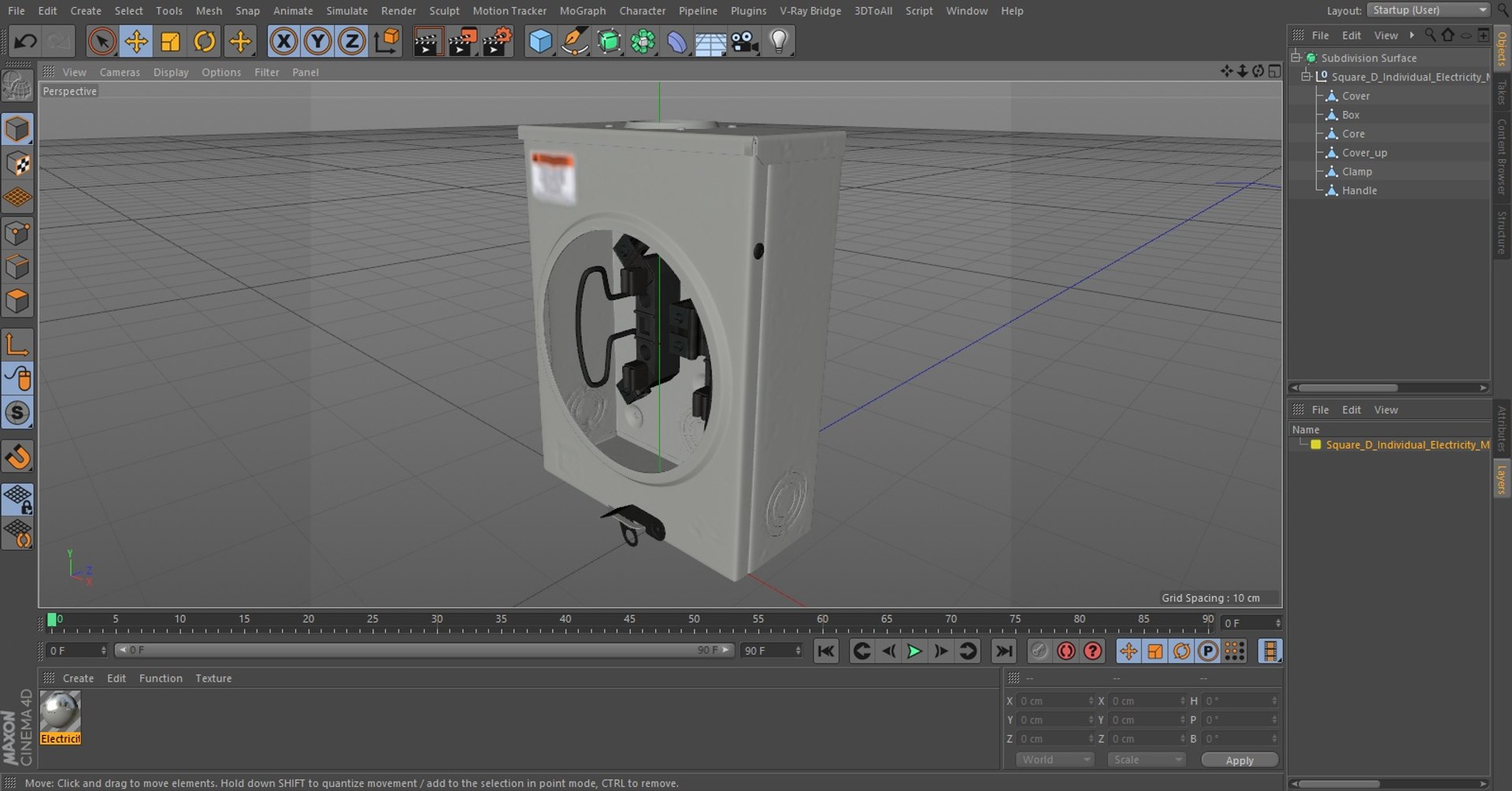3D Square D Individual Electricity Meter Socket model - TurboSquid 1912581