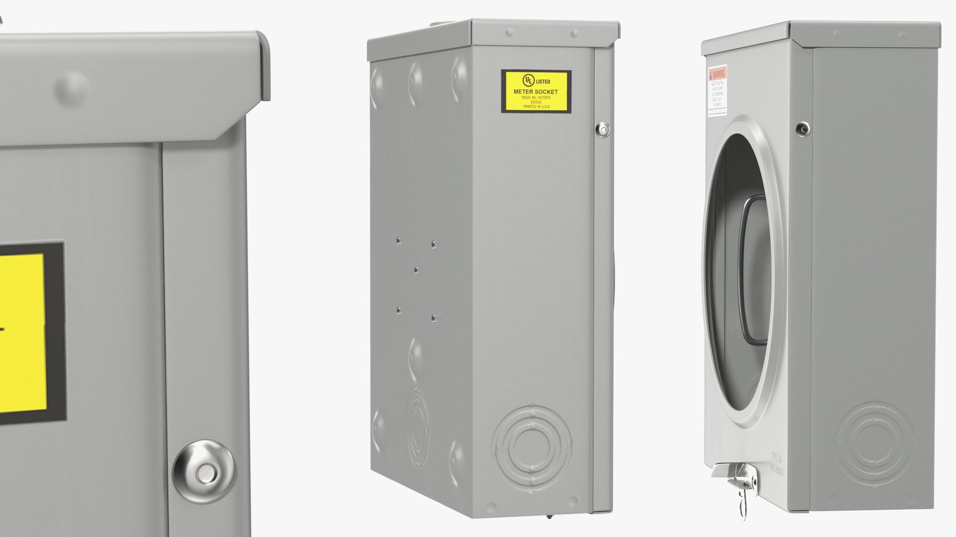 3D Square D Individual Electricity Meter Socket model - TurboSquid 1912581