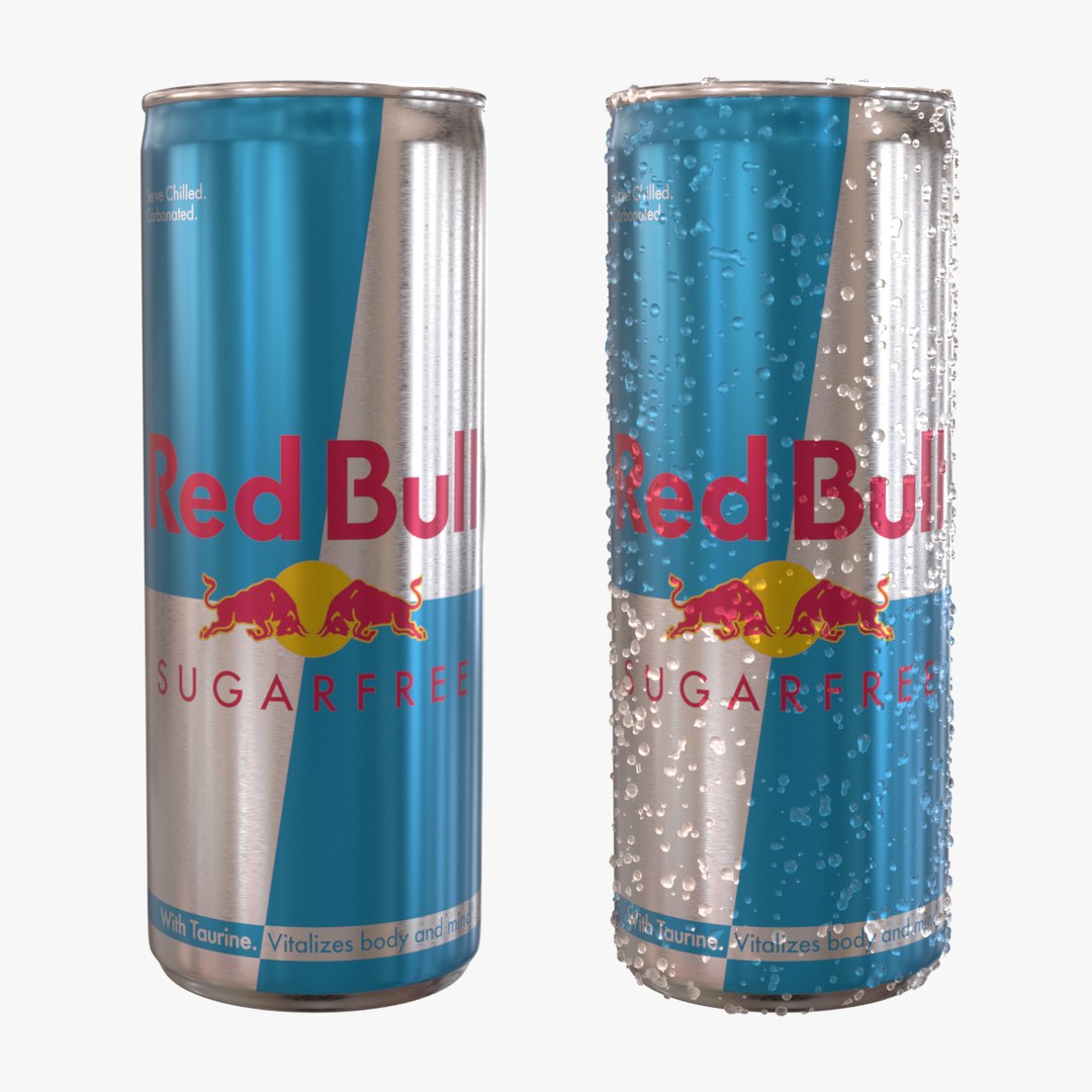 3D Red Bull Sugarfree Can 250ml with Spritz - TurboSquid 2099229
