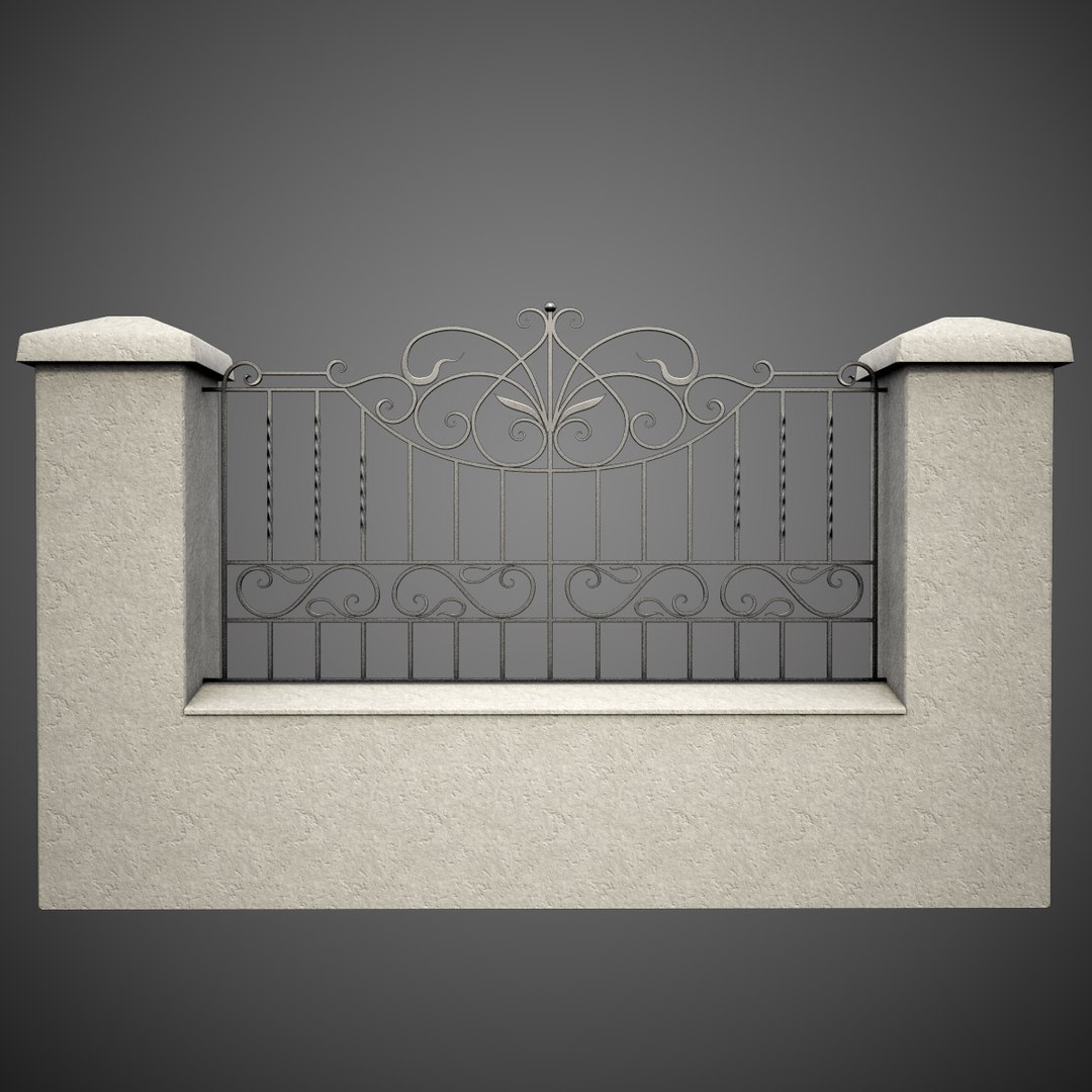 3d Wrought Iron Fence Metal Model