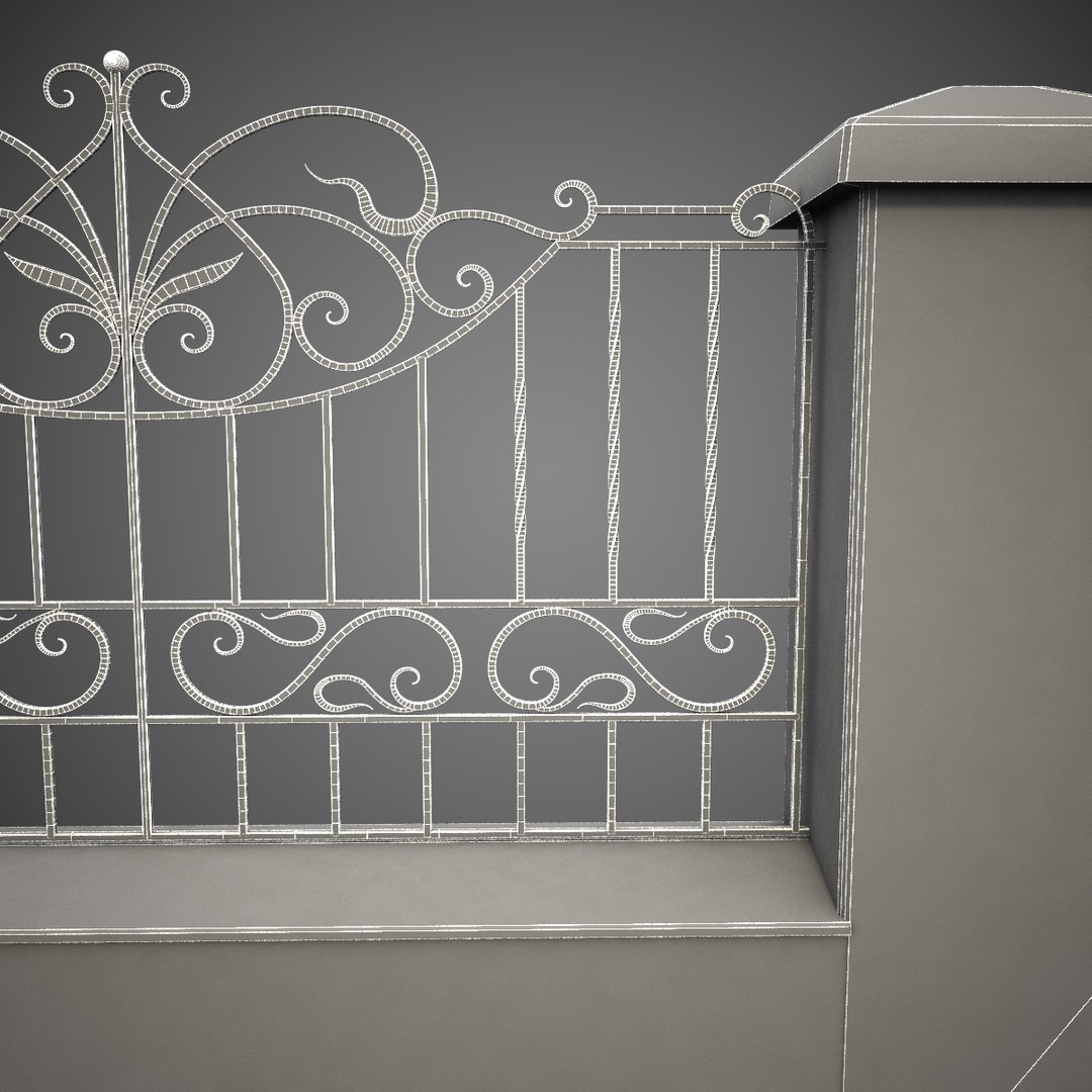 3d Wrought Iron Fence Metal Model