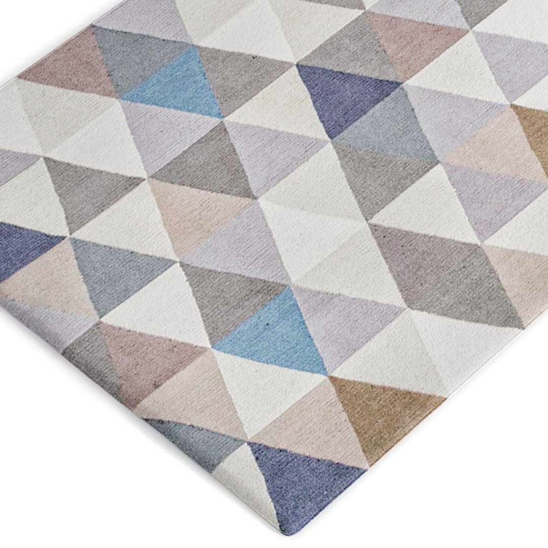 homespun grey triangles rug max