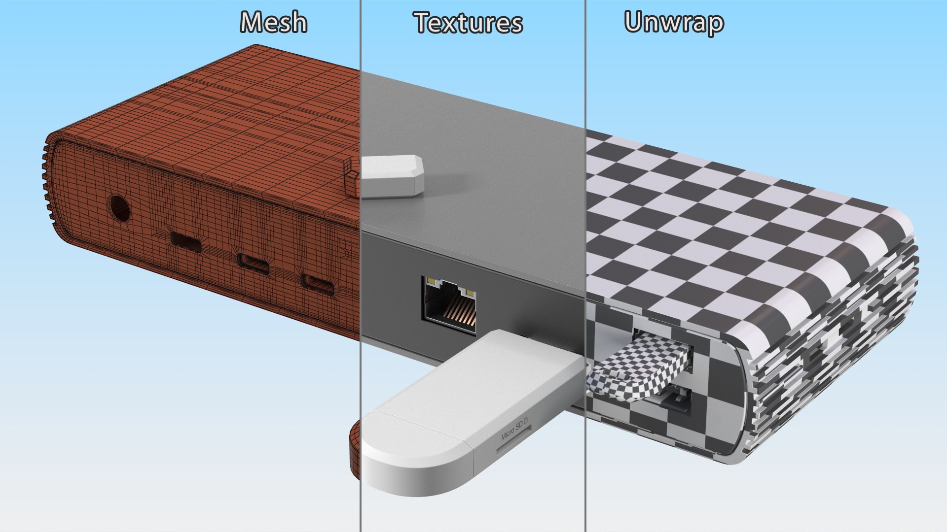USB-C Docking Hub With Active Storage Devices 3D Model - TurboSquid 2413210