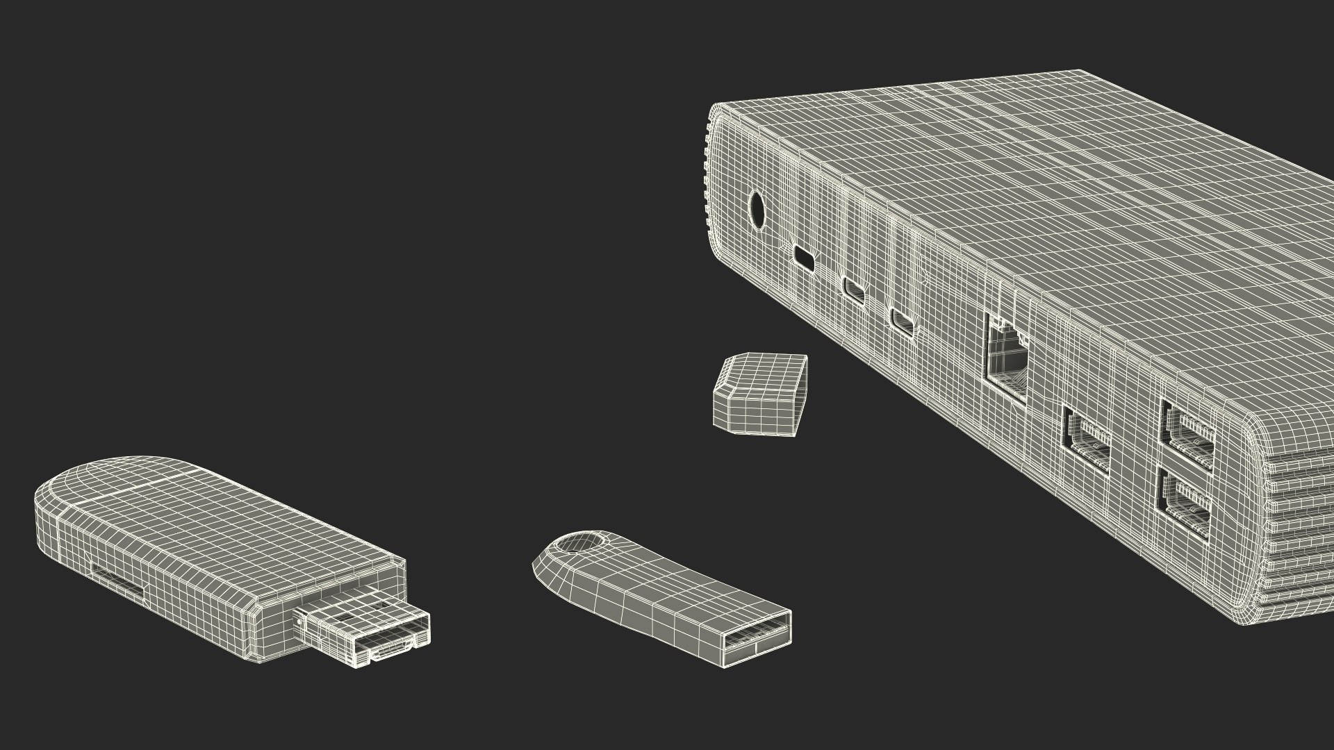USB-C Docking Hub With Active Storage Devices 3D Model - TurboSquid 2413210