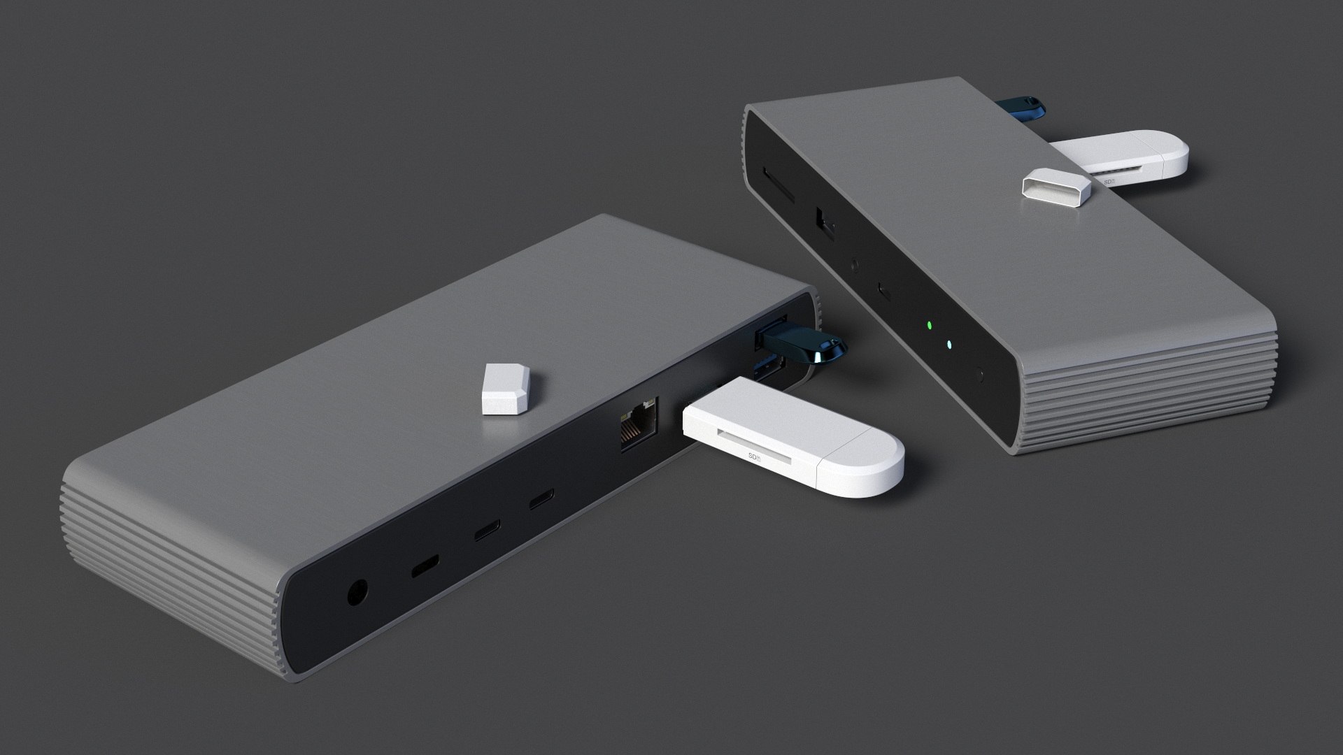 USB-C Docking Hub With Active Storage Devices 3D Model - TurboSquid 2413210