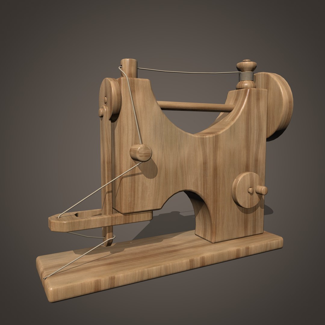 Wooden Sewing Machine 3ds