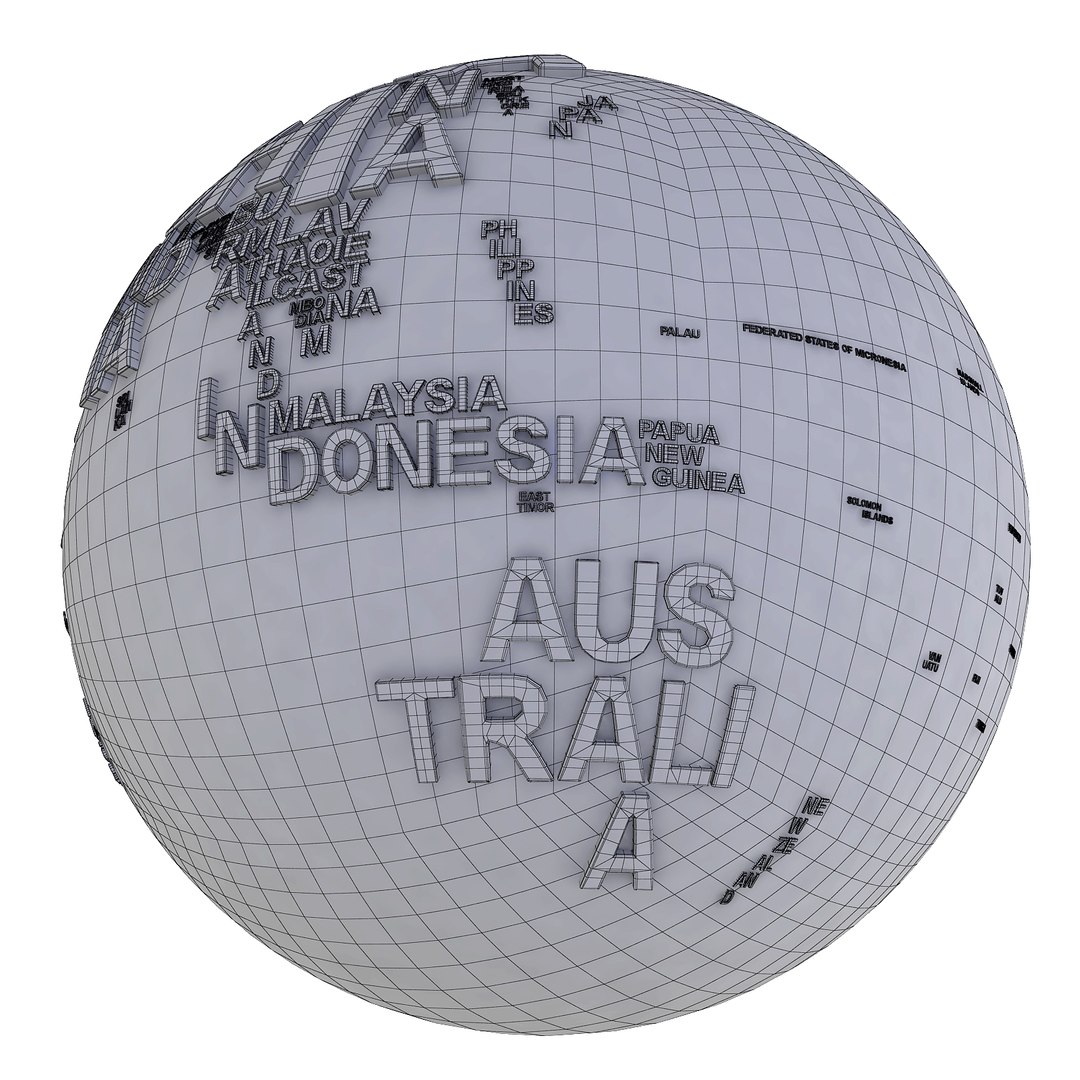3d Continent World Globe Model