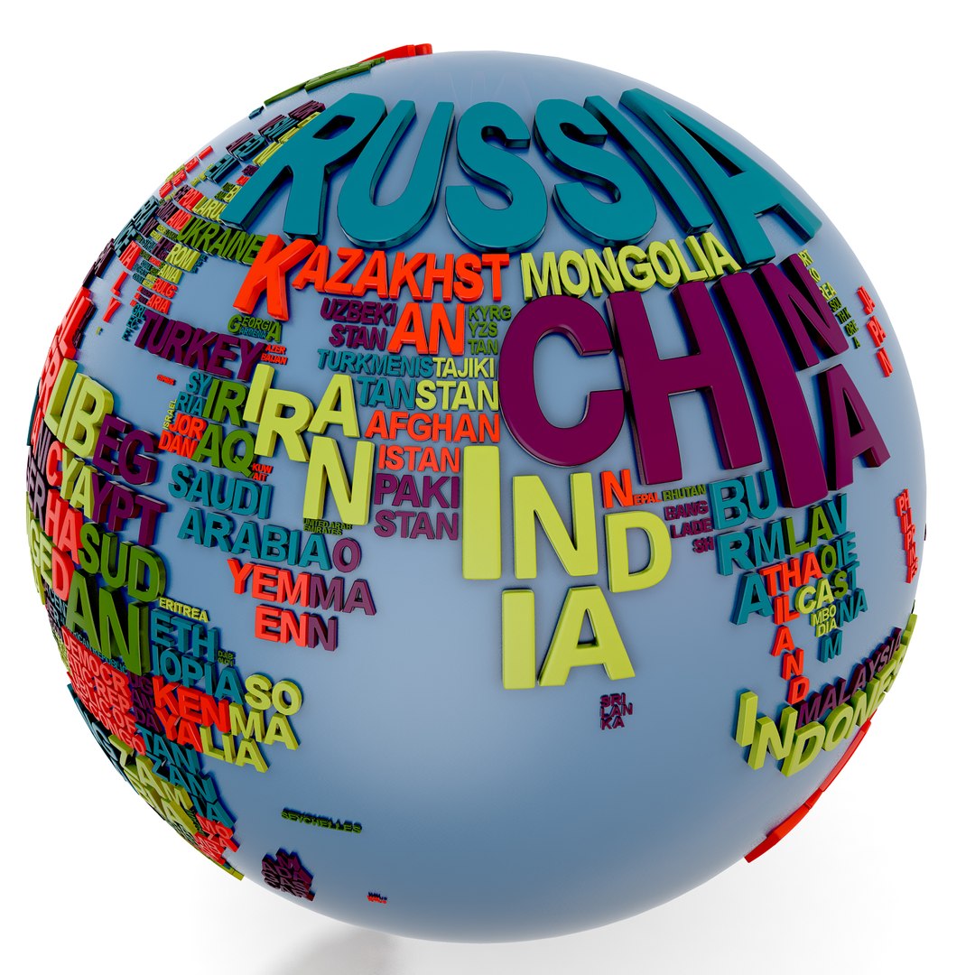 3d Continent World Globe Model