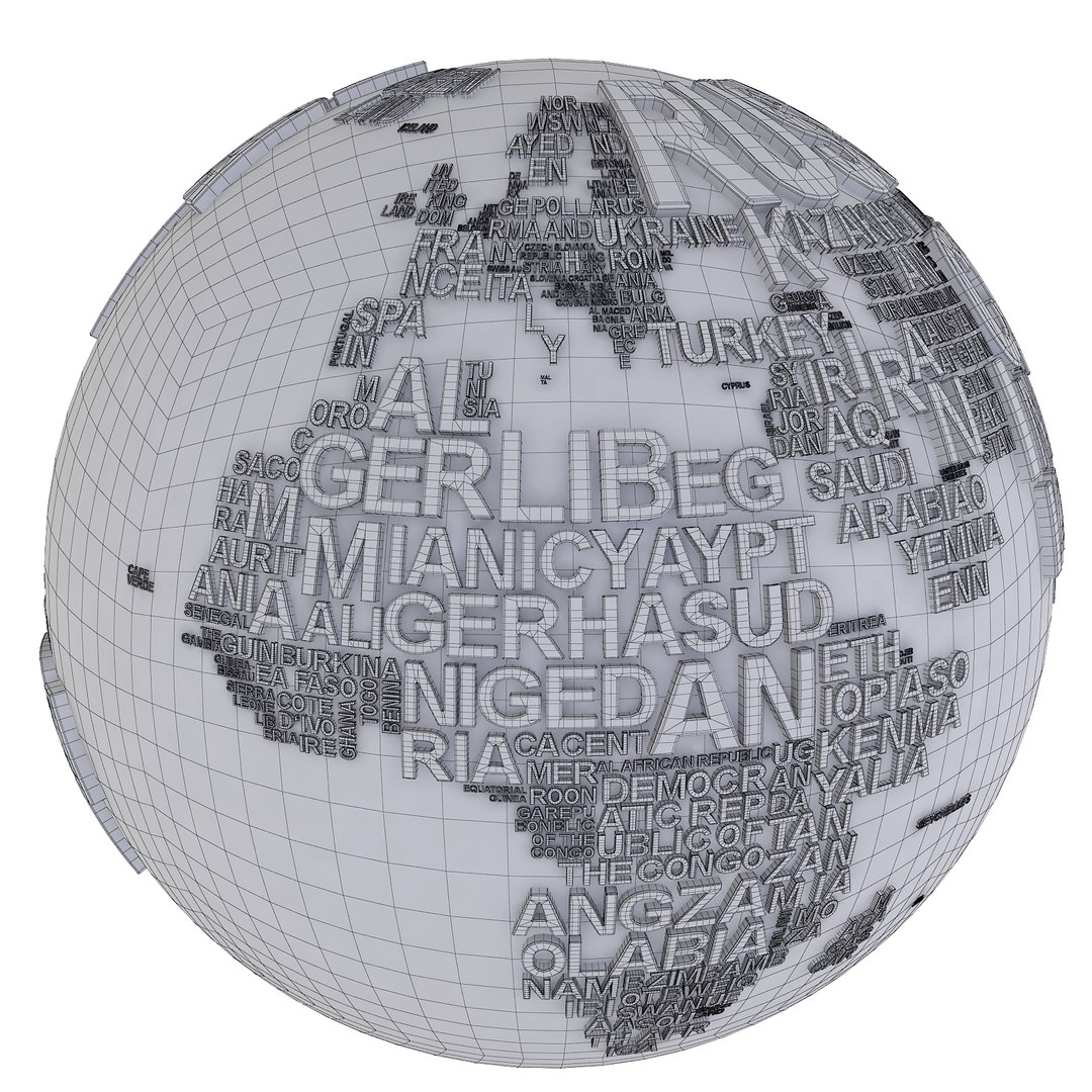 3d Continent World Globe Model