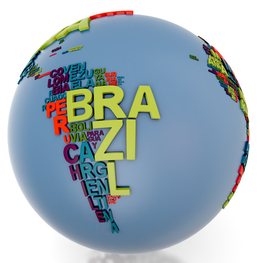 3d Continent World Globe Model