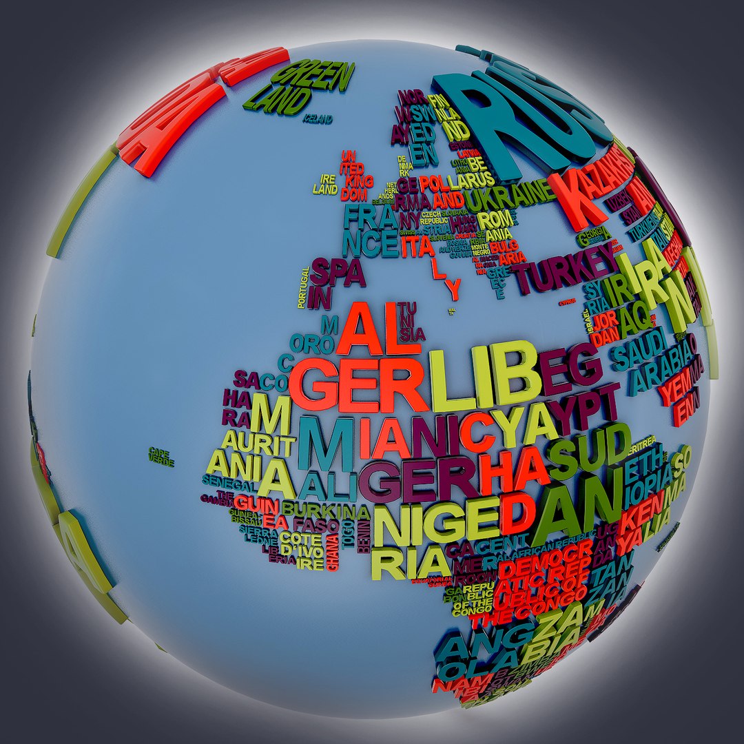 3d Continent World Globe Model