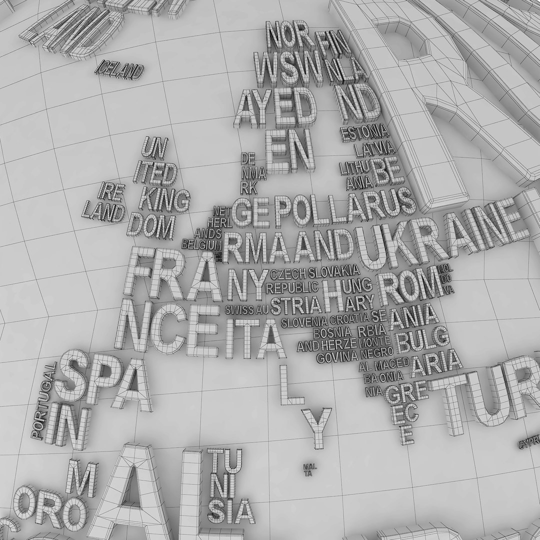 3d Continent World Globe Model