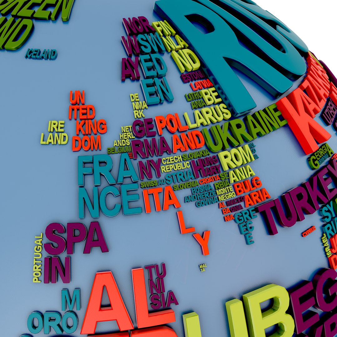 3d Continent World Globe Model