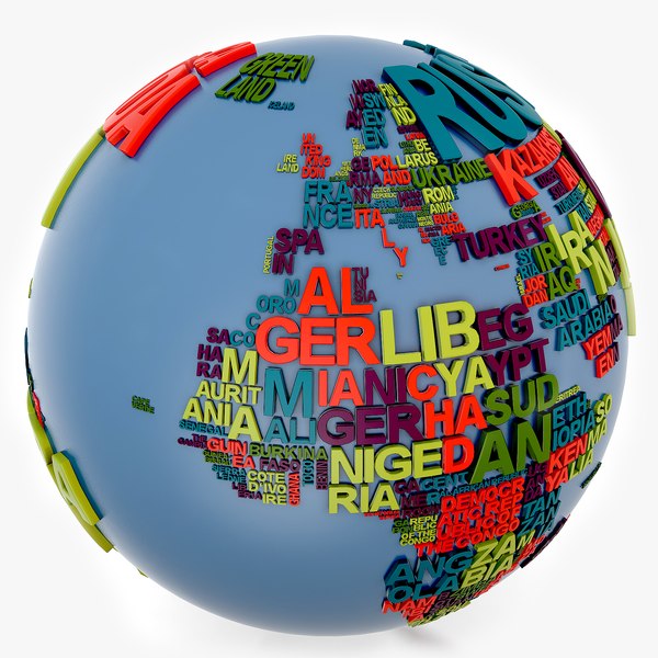 3d continent world globe model