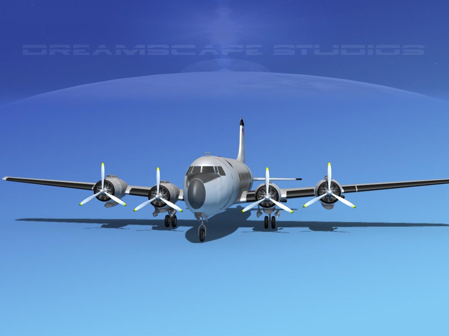 Dc-4 Propellers Gear 3d Model