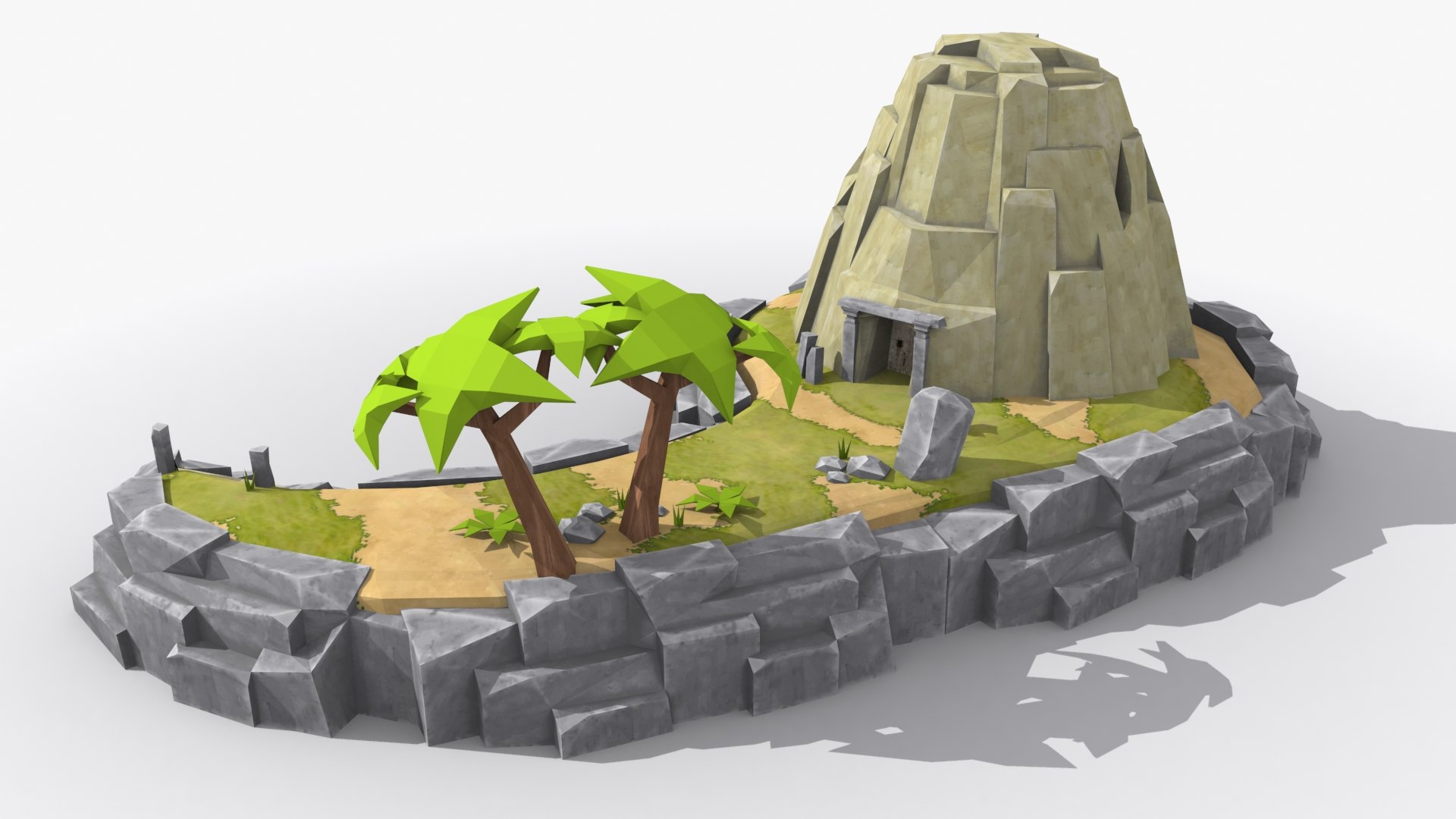 Island Cartoon X5 Low-poly 3D Model 3D Model - TurboSquid 1929791