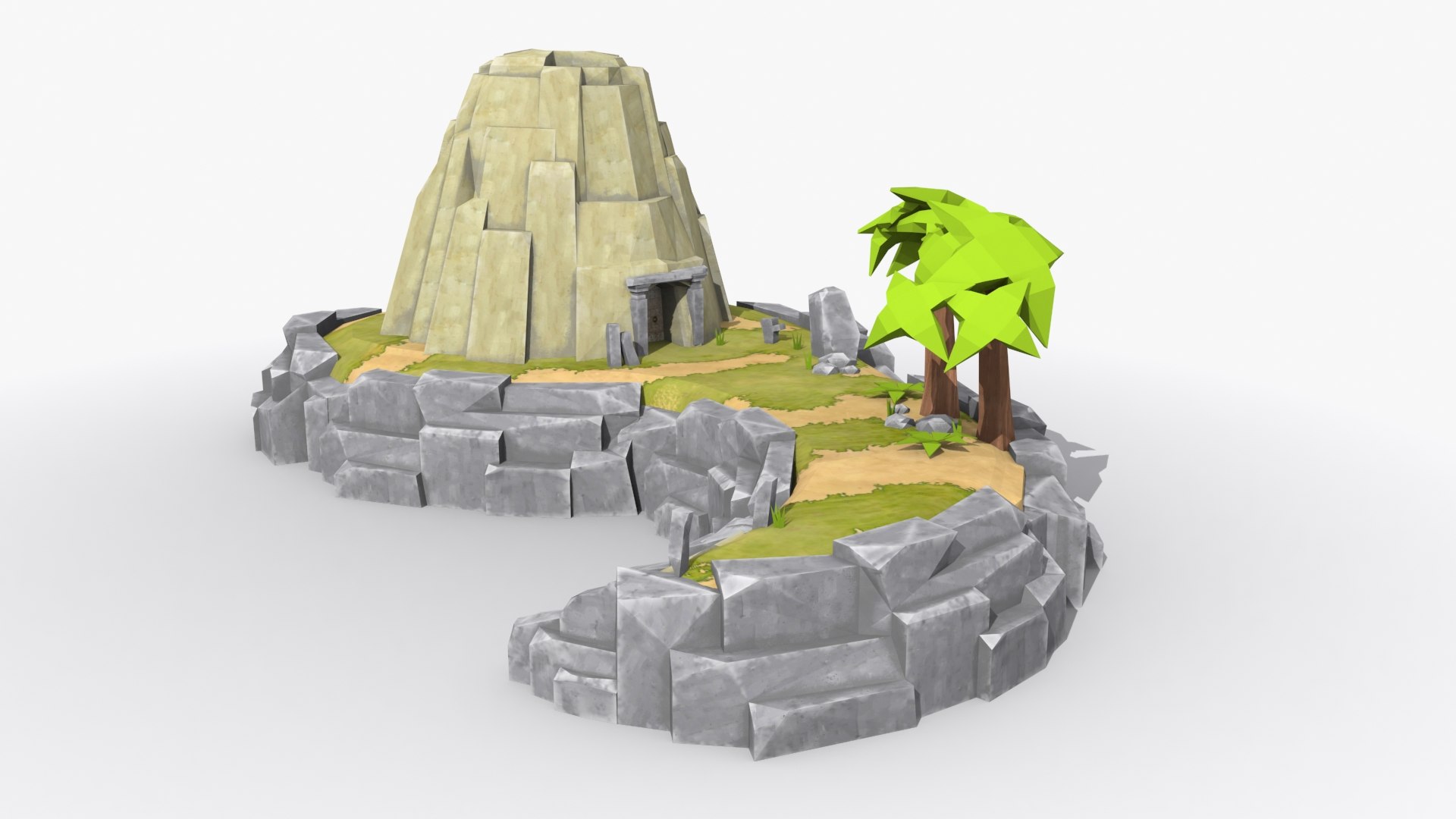Island Cartoon X5 Low-poly 3D Model 3D Model - TurboSquid 1929791