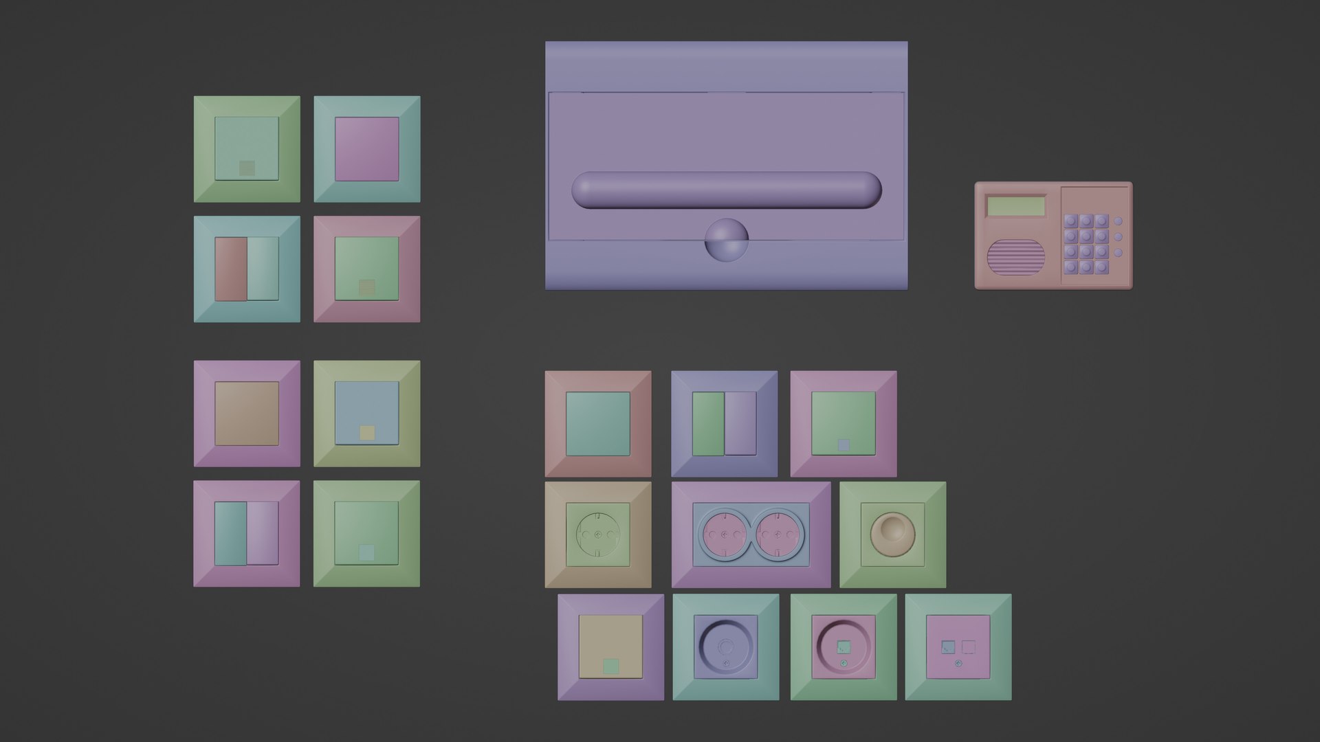 3D Luxury Electrical Switches Set 1 - TurboSquid 2127223