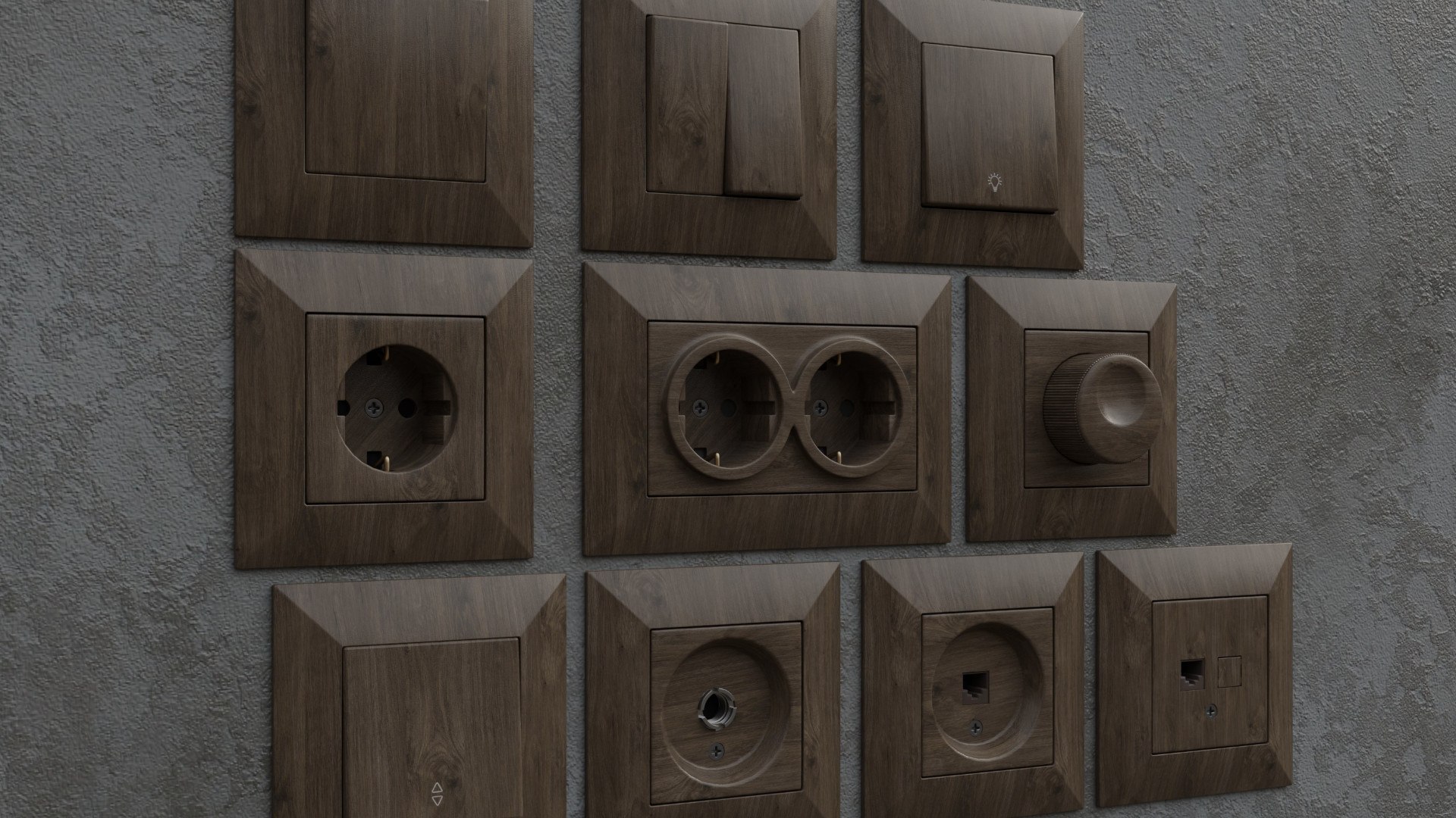 3D Luxury Electrical Switches Set 1 - TurboSquid 2127223