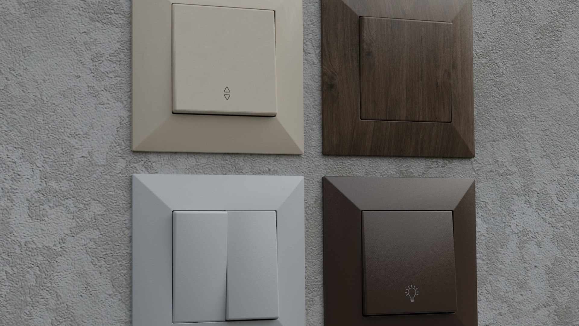3D Luxury Electrical Switches Set 1 - TurboSquid 2127223