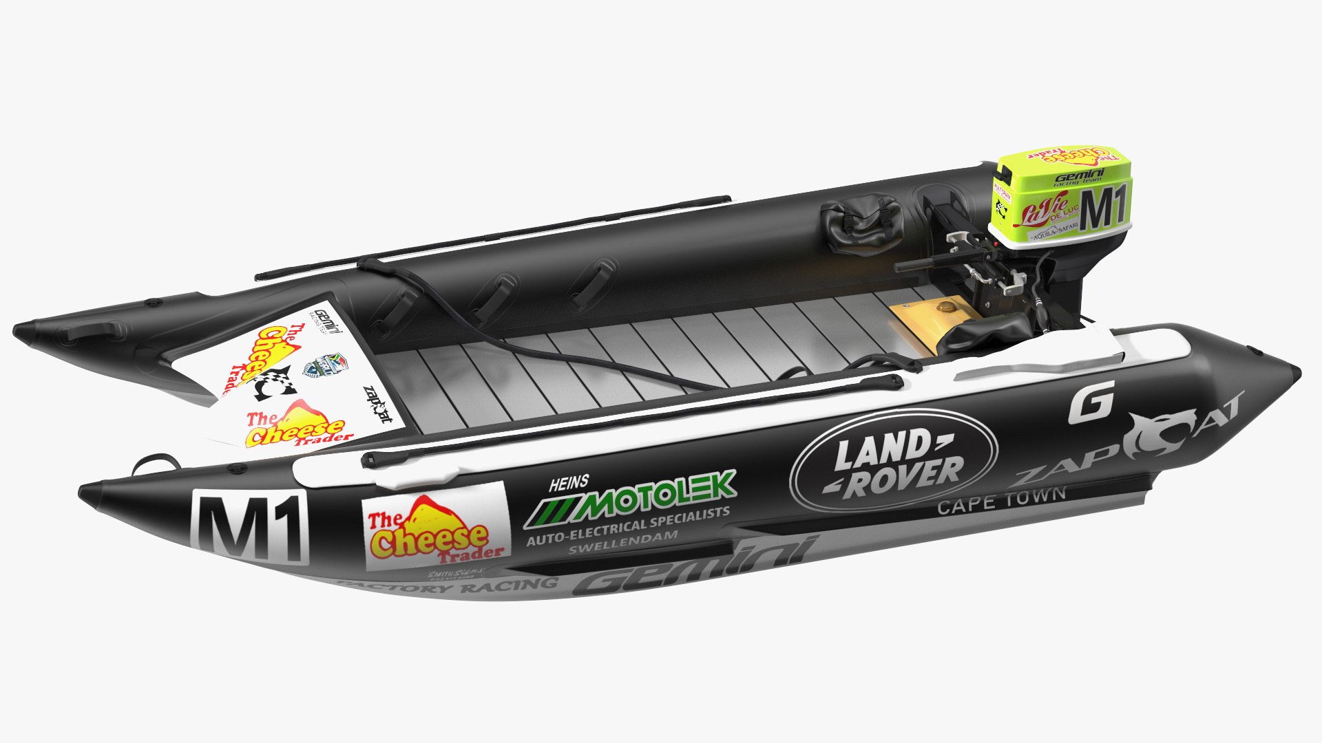 3D Racing Boat Gemini Zapcat F1 with Engine Black Rigged - TurboSquid ...