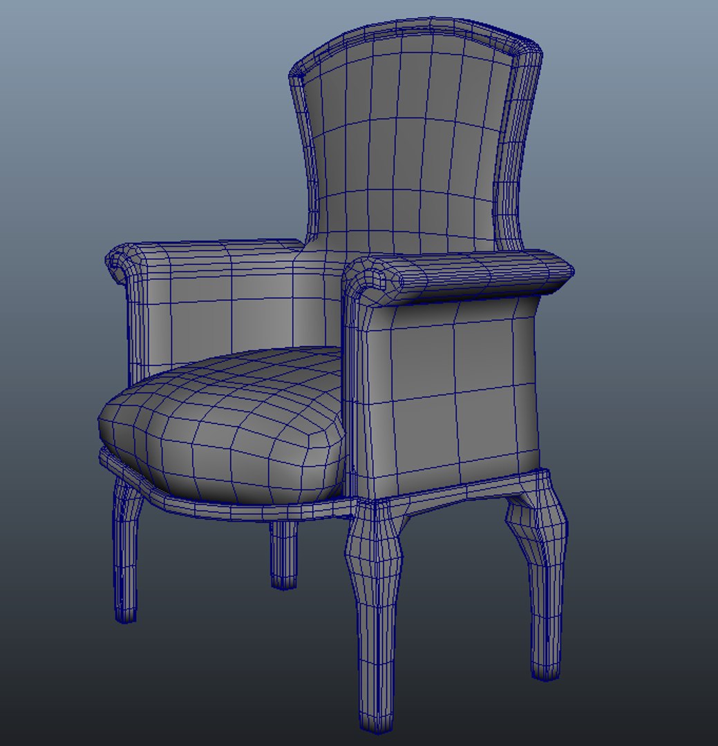 3d Model Victorian Chair Purple