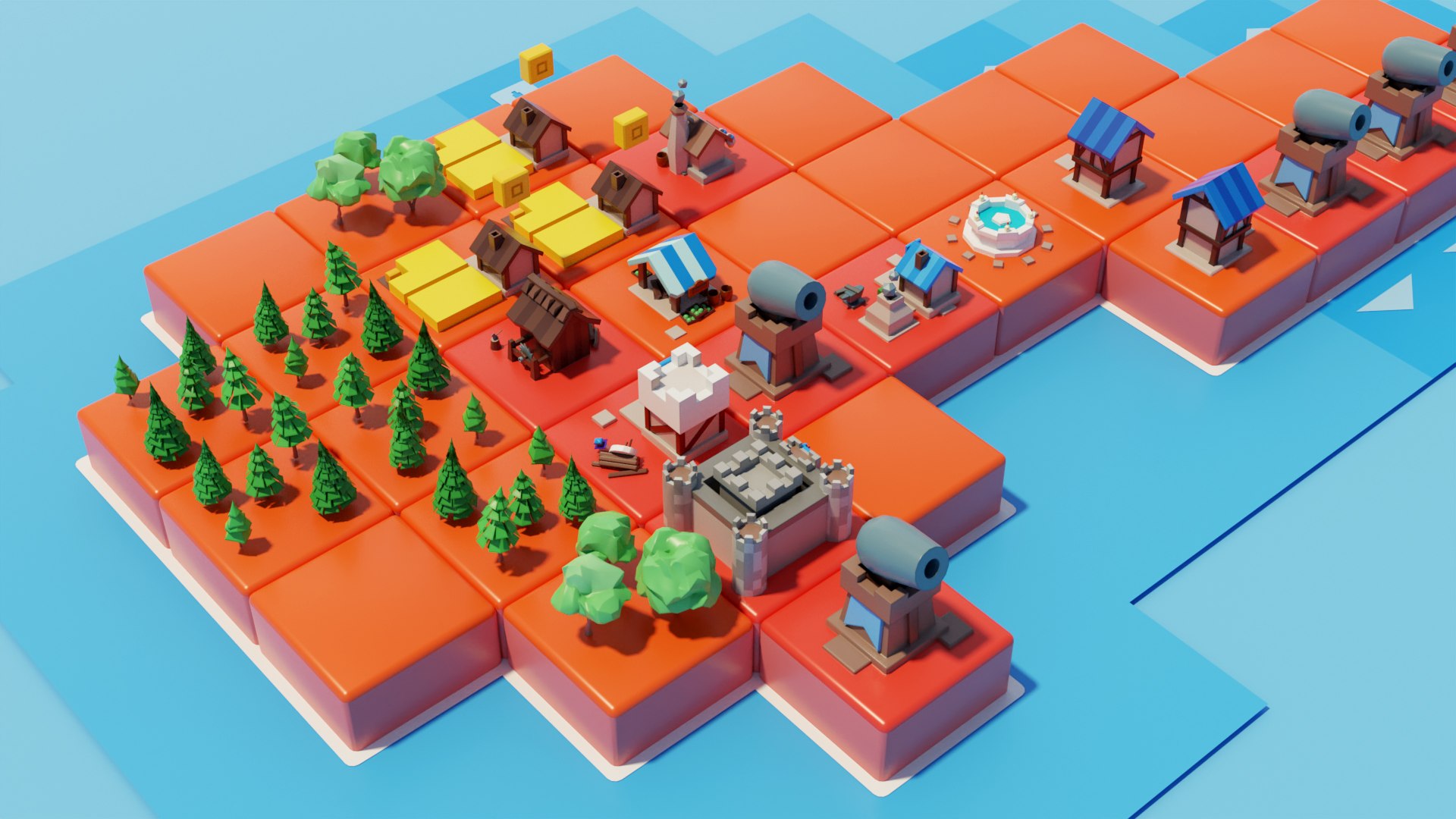3D Tile Island Castle Model - TurboSquid 1828060