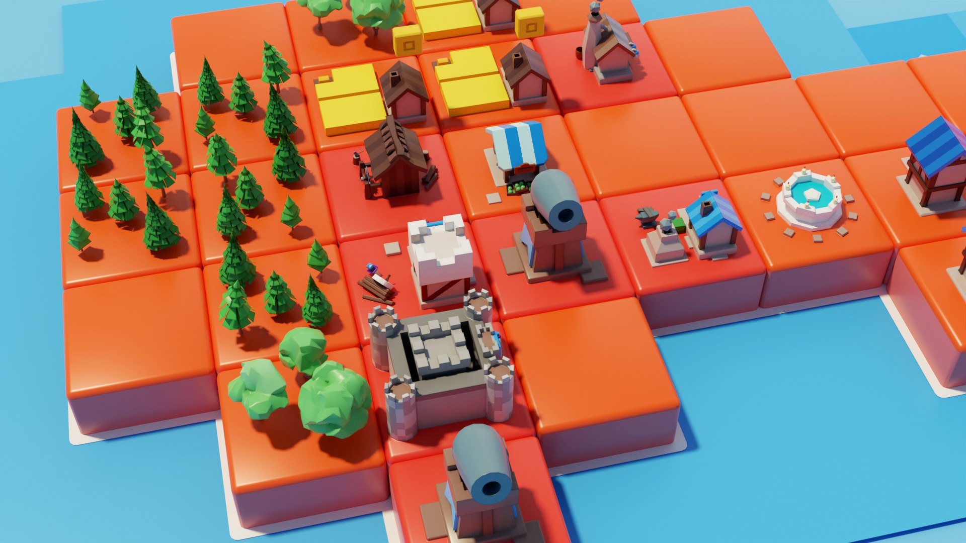 3D Tile Island Castle Model - TurboSquid 1828060