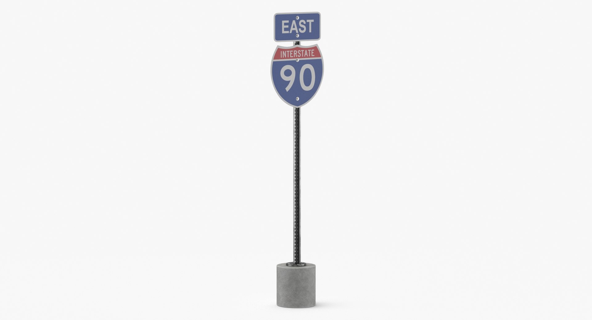 Interstate Highway Signs Cylinder, Square and U Shape 3D - TurboSquid ...